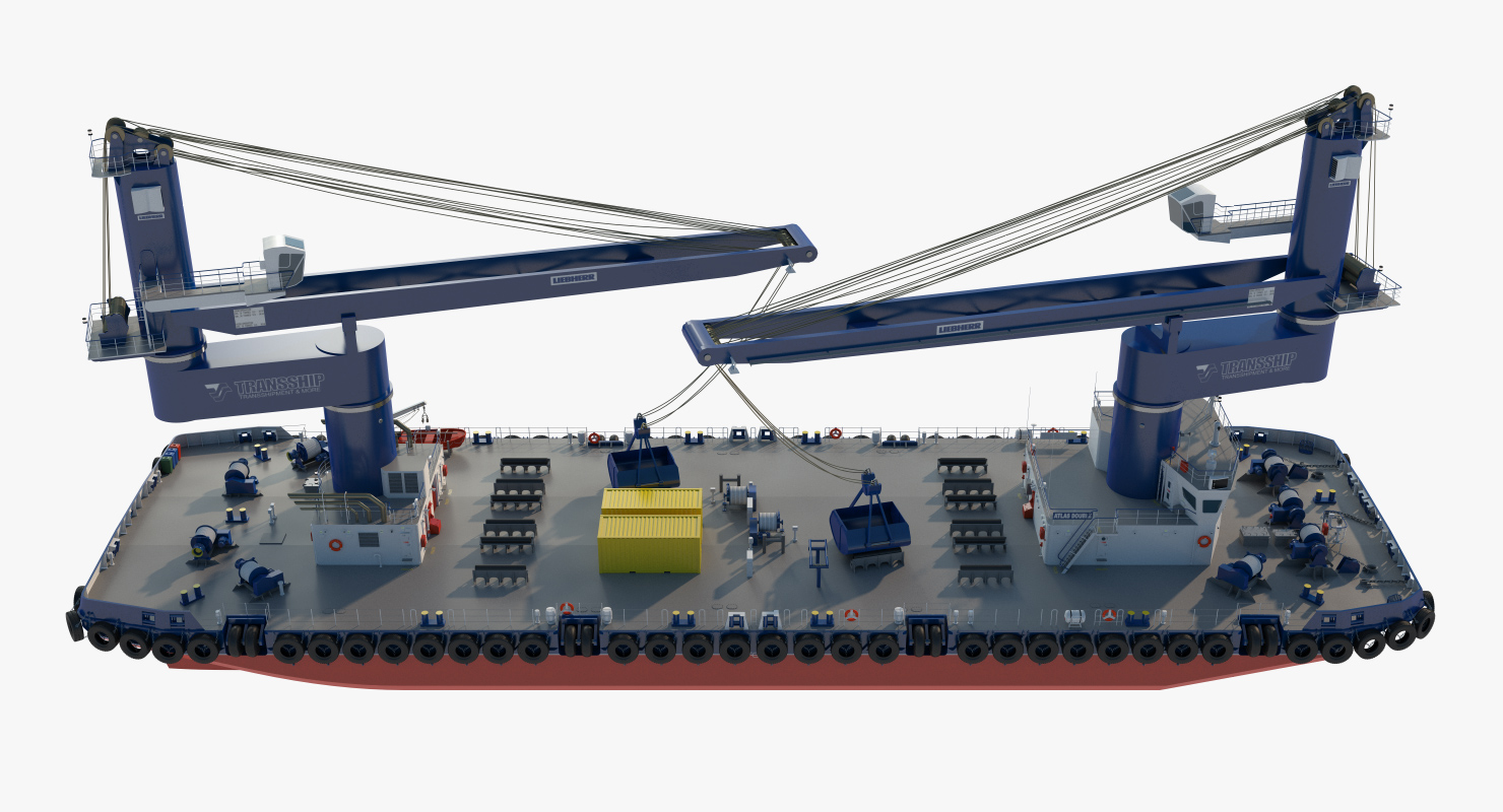 3D Modeling of the Crane Ship to Create Presentation Images.