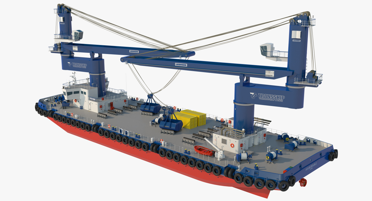 3D Modeling of the Crane Ship to Create Presentation Images.
