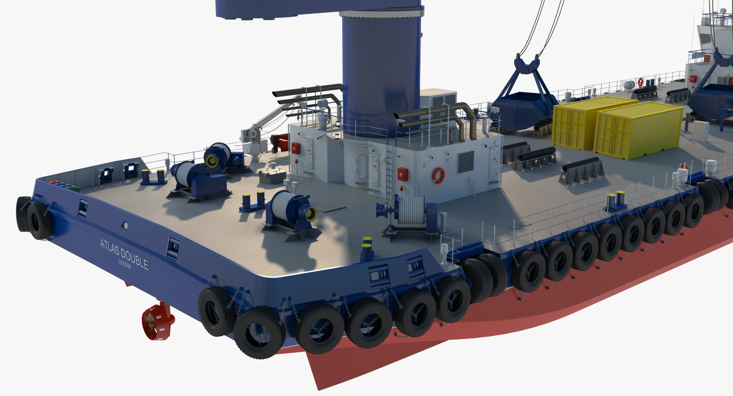 3D Modeling of the Crane Ship to Create Presentation Images.