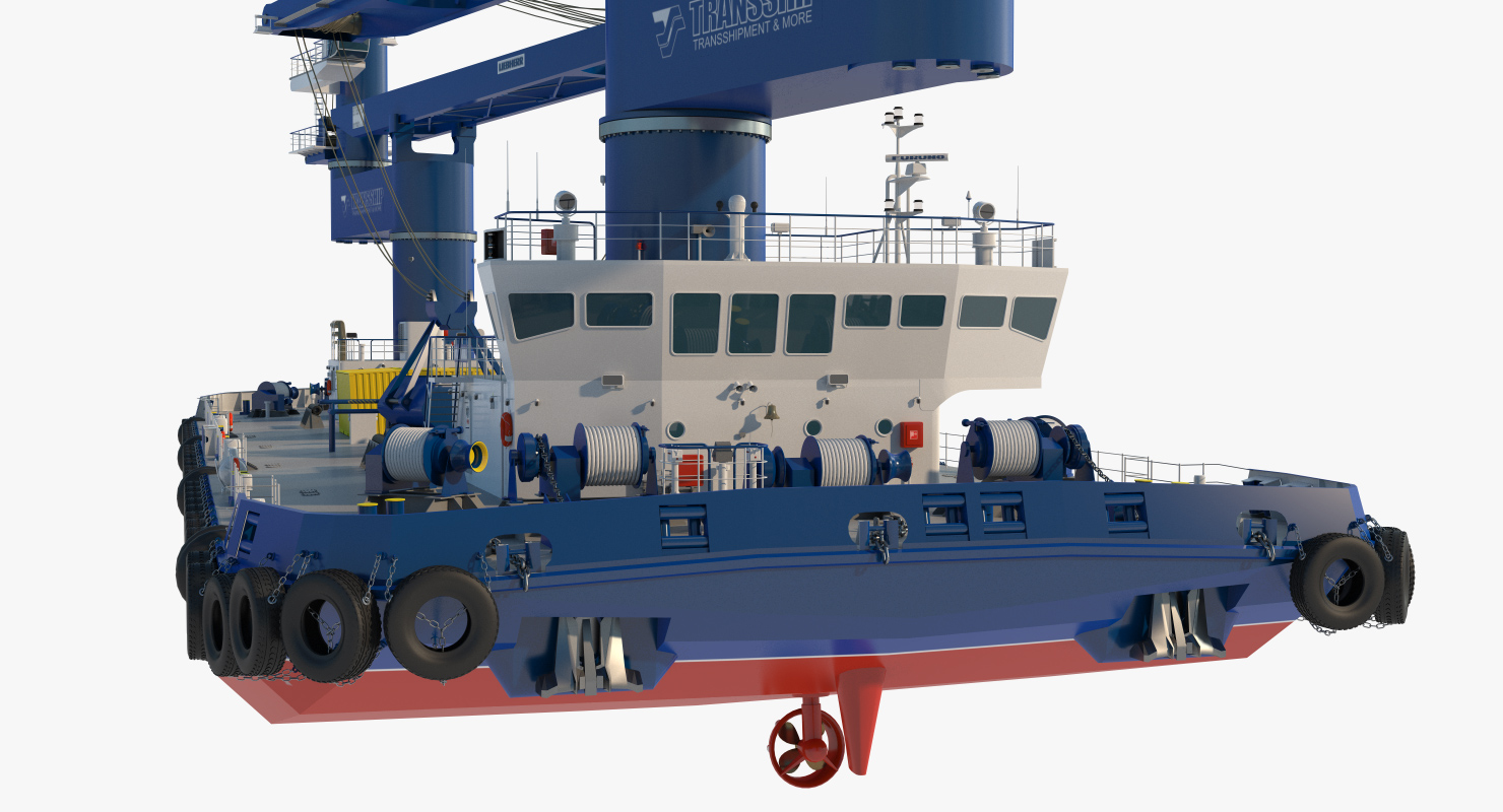3D Modeling of the Crane Ship to Create Presentation Images.