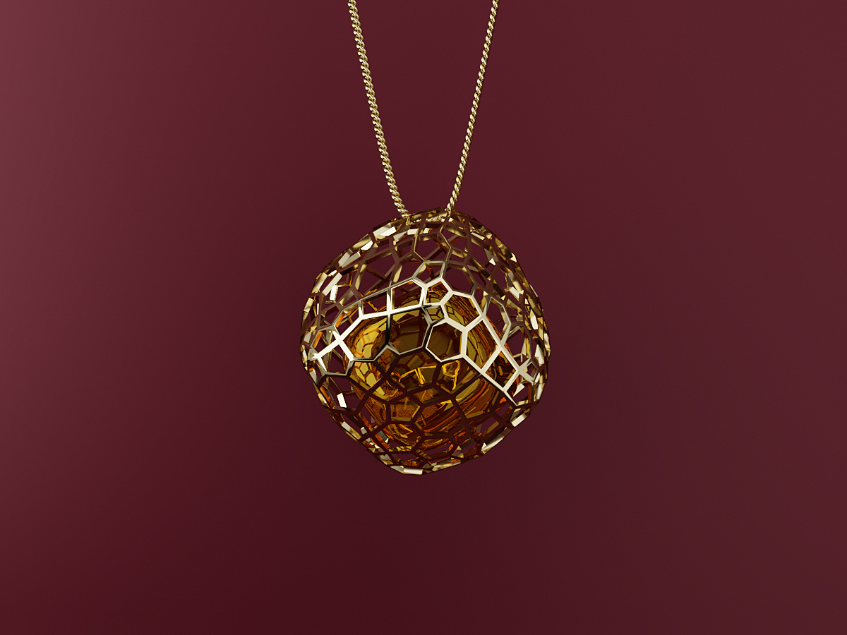 Geometric Pendants — Wireframe Series. Jewelry Design and Product Rendering